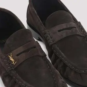 Saint Laurent Le Loafer Suede Loafers - Brown