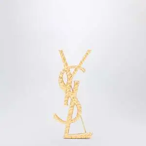 Saint Laurent Cassandre Brooch In Gold-tone Metal - Silver
