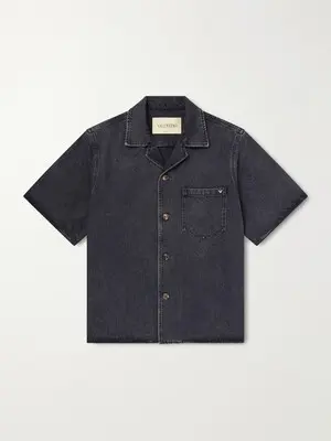 Valentino Garavani Vgold Denim Shirt - Gray