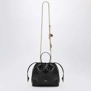 Chloé Small Icons Shoulder Bag With Chain In Lambskin - Black