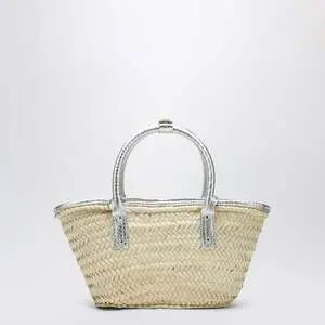 Jacquemus Small Soli Basket Bag In Natural/ Raffia