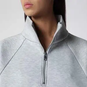 ROTATE BY BIRGER CHRISTENSEN Light Grey Scuba Half Zip Jacket
