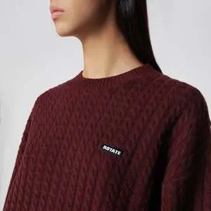 ROTATE BY BIRGER CHRISTENSEN Wool And Cashmere Cable Knit Sweater - Red