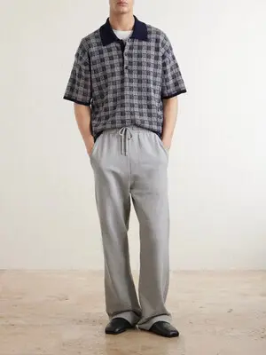 THE ELDER STATESMAN Checked Cashmere Polo Shirt