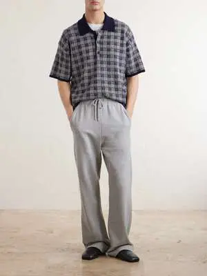THE ELDER STATESMAN Checked Cashmere Polo Shirt