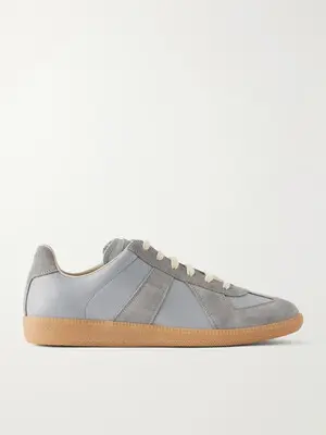 MAISON MARGIELA Replica Suede-trimmed Leather Sneakers - Blue