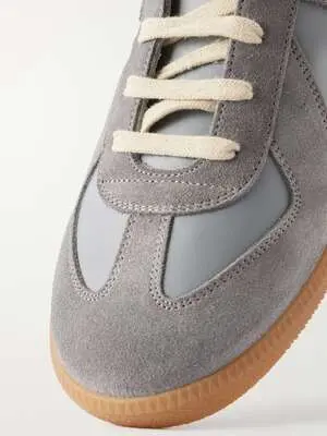 MAISON MARGIELA Replica Suede-trimmed Leather Sneakers