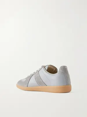 MAISON MARGIELA Replica Suede-trimmed Leather Sneakers