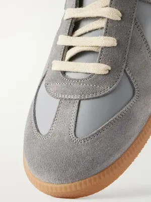 MAISON MARGIELA Replica Suede-trimmed Leather Sneakers