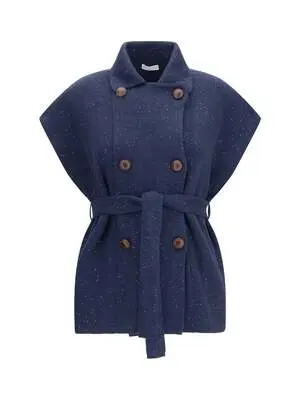 Brunello Cucinelli Double-breasted Sequin Vest - Blue