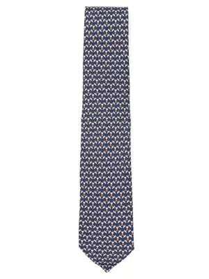 SALVATORE FERRAGAMO FERRAGAMO Club Print Silk Neck Tie