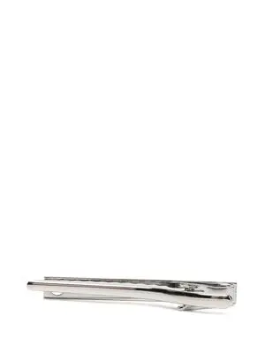 FERRAGAMO Guilloche Logo Engraved Tie Pin - Silver