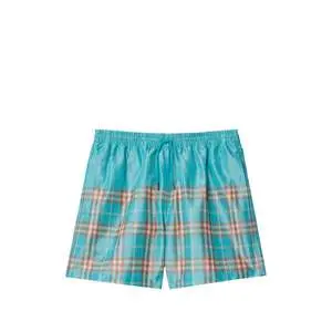 Burberry Check Swim Shorts - Blue