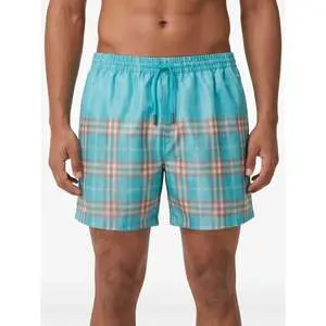 Burberry Check Swim Shorts - Blue