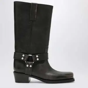 Paris Texas Roxy Brushed Leather Boots - Black