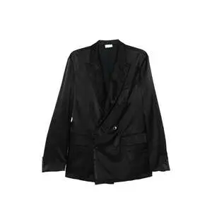 Dries Van Noten Double-breasted Peak Lapel Blazer - Black