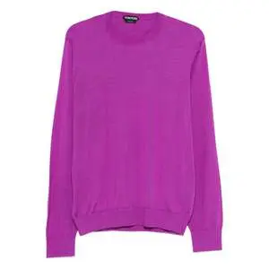 TOM FORD TOM FORD Fine Knit Crew Neck Long Sleeve Pullover Purple