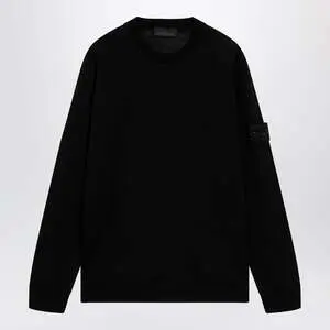 Stone Island Wool Crew Neck Sweater - Black
