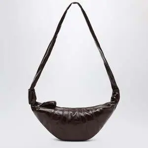 LEMAIRE Small Croissant Bag In Coated Cotton - Brown