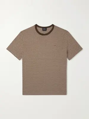 A.p.c. Josh Striped Cotton-jersey T-shirt - Brown