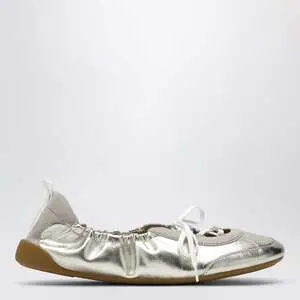 Chloé Metallic Nappa Leather Kick Ballet Sneakers - Silver