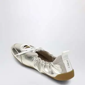 Chloé Metallic Nappa Leather Kick Ballet Sneakers - Silver