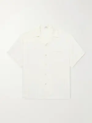 Versace Striped Cotton And Silk-blend Jacquard Shirt - White