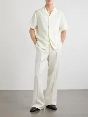 Versace Striped Cotton And Silk-blend Jacquard Shirt