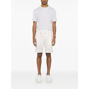 Brunello Cucinelli Chino Shorts With Pleat Detailing - White