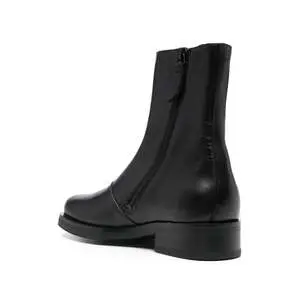 Our Legacy Calf Leather Square Toe Zip Up Boots - Black