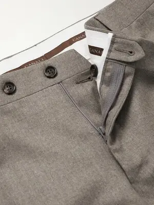 Canali Slim-fit Wool Flannel Trousers