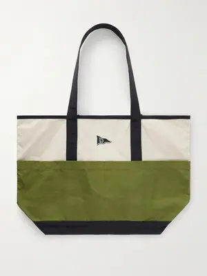 DRAKE'S Color-blocked Canvas Tote Bag