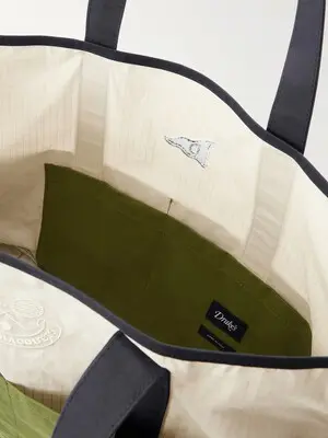 DRAKE'S Color-blocked Canvas Tote Bag