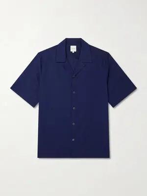 Paul Smith Camp-collar Cotton-seersucker Shirt - Blue