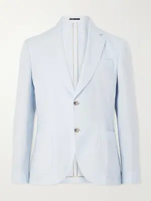 Paul Smith Single-breasted Linen Suit Jacket - Blue