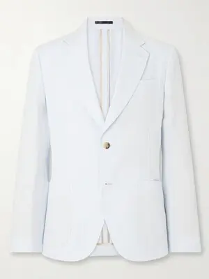 Paul Smith Single-breasted Linen Suit Jacket - Blue