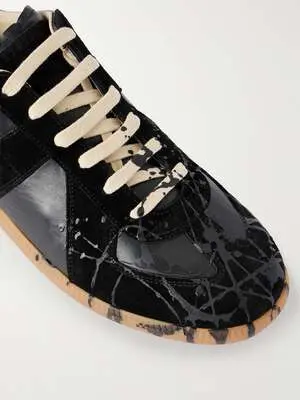 MAISON MARGIELA Replica Paint-splattered Leather Sneakers