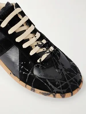 MAISON MARGIELA Replica Paint-splattered Leather Sneakers