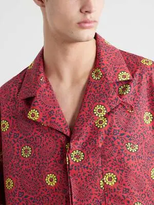 Celine Camp-collar Printed Cotton-taffeta Shirt