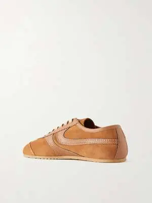 Dries Van Noten Leather-trimmed Suede Sneakers