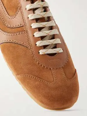 Dries Van Noten Leather-trimmed Suede Sneakers