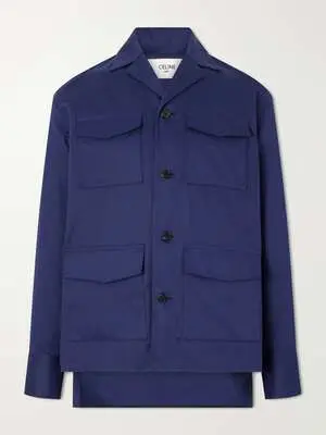 Celine Cotton-sateen Overshirt - Navy