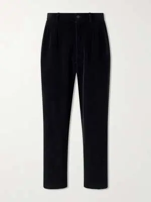 THE ROW Tavoli Straight-leg Cotton-corduroy Trousers - Black