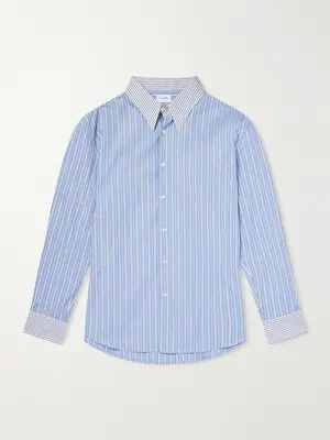 Saint Laurent Striped Cotton-poplin Shirt - Blue