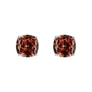 Arte Madrid Prism Cushion-cut Clip-on Stud Earrings Garnet - Brown