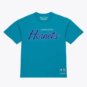 Mitchell & Ness Charlotte Hornets Vintage Wordmark T-shirt - Teal