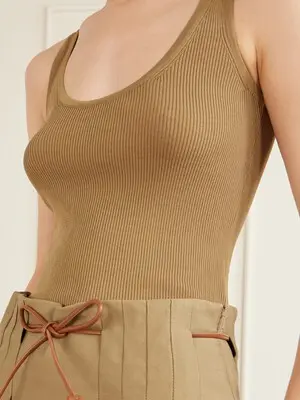 Max Mara Ribbed Knit Scoop Neck Tank