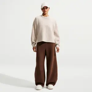 Nike 24.7 Impossiblysoft High-waisted Wide-leg Pants - Brown