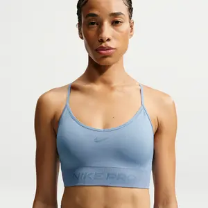 Nike Pro Seamless Light-support Padded Sports Bra - Blue