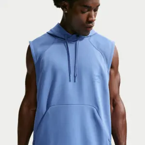 Nike Dri-fit Fleece Sleeveless Training Hoodie - Blue